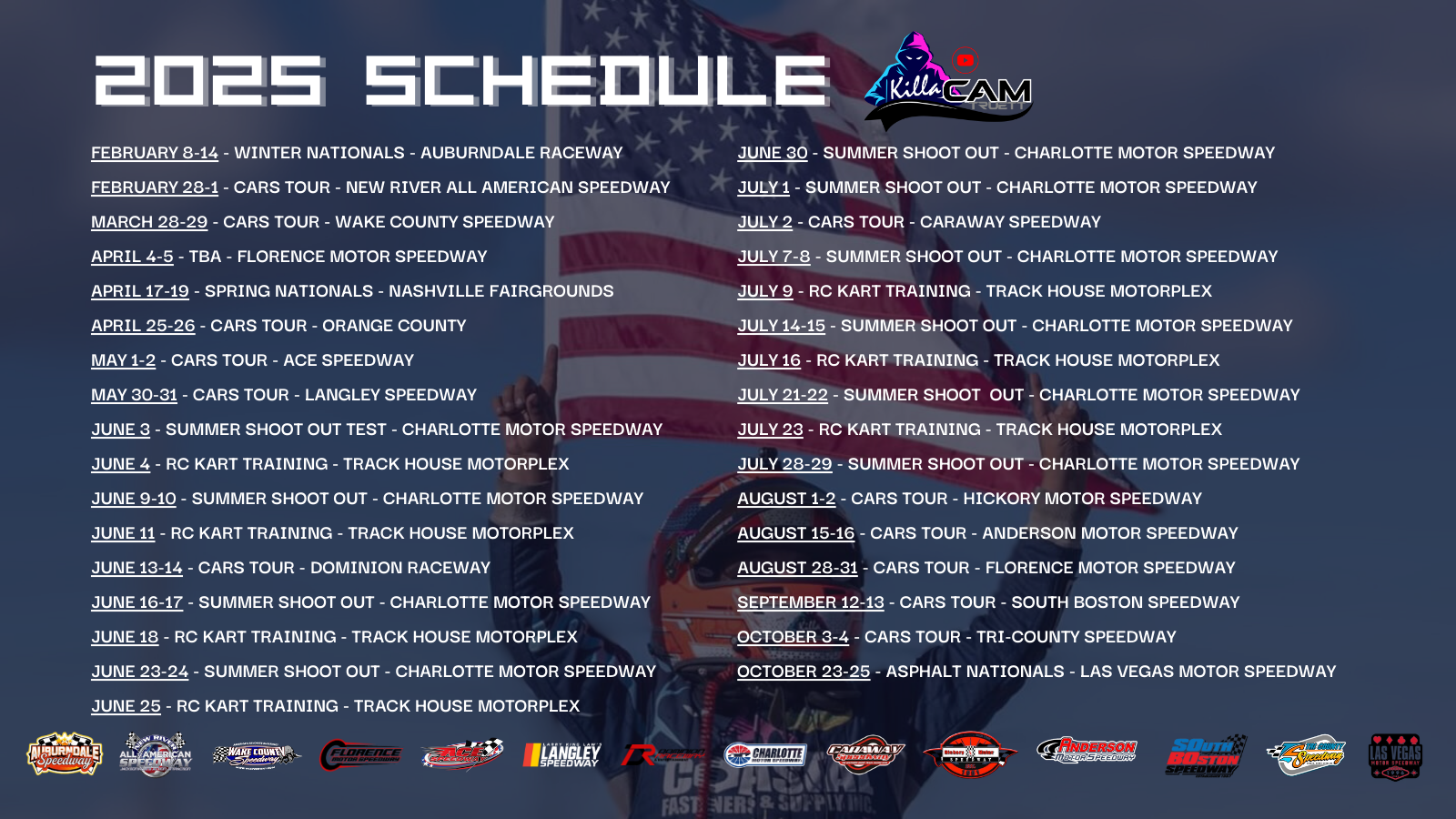 Killa Cam Truett Race Schedule
